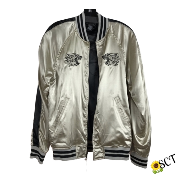 PacSun | Jackets & Coats | Pacsun Satiny Reversible Eagle Back Bomber ...